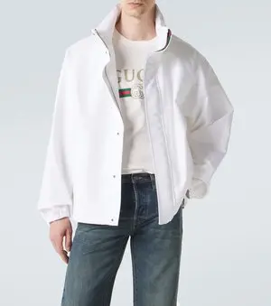 Gucci Cotton Canvas Blouson Jacket With Concealed Hood