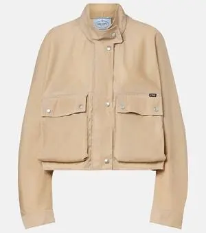 Prada Re-nylon Cropped Jacket - Beige