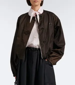 Prada Re-nylon Cropped Jacket - Brown