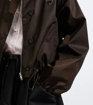 Prada Re-nylon Cropped Jacket - Brown