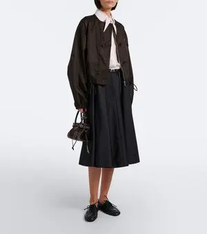 Prada Re-nylon Cropped Jacket - Brown