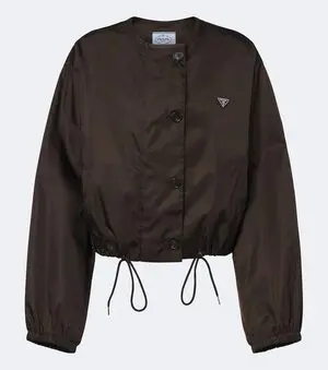 Prada Re-nylon Cropped Jacket - Brown
