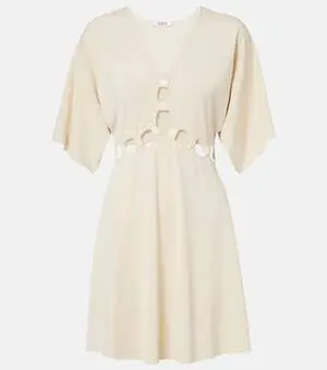 ERES Eres Connection Cutout Jersey Minidress Beige