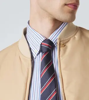 Valentino Garavani Vlogo Silk Jacquard Tie - Blue