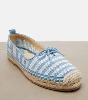 Chloé Isla Striped Canvas Espadrilles - Blue