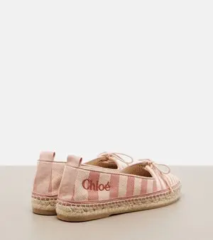 Chloé Isla Striped Canvas Espadrilles - Pink