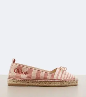 Chloé Isla Striped Espadrilles - Pink