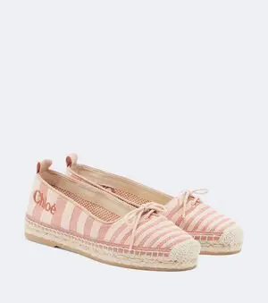 Chloé Isla Striped Canvas Espadrilles - Pink