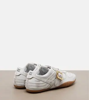 Miu Miu Bianco Leather Gymnasium Sneakers - White