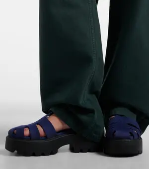 Miu Miu Platform Slingback Sandals - Blue