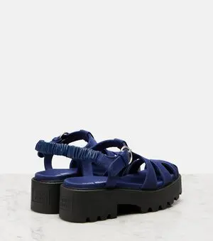 Miu Miu Platform Slingback Sandals - Blue