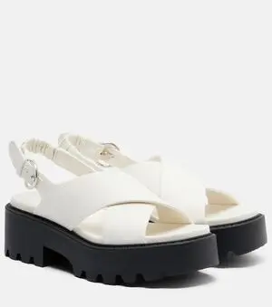 Miu Miu Platform Slingback Sandals - White