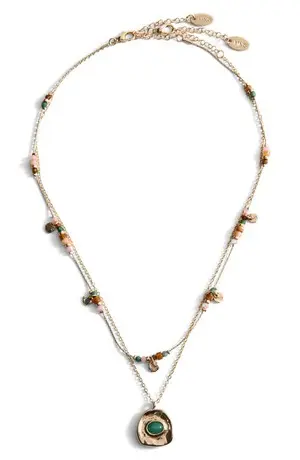 Mango Mixed Layered Beaded Necklace - Gold