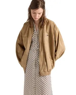 Prada Suede Zip-up Jacket - Neutral