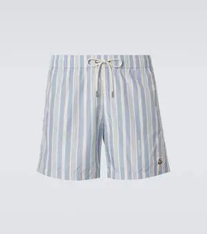 Moncler Archivio Striped Swim Trunks - Blue