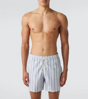 Moncler Archivio Striped Swim Trunks - Blue