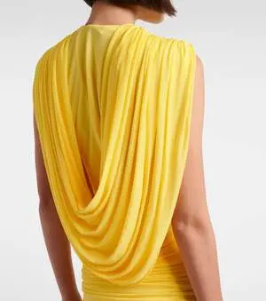 Christopher Esber Ripple Ruched Draped Jersey Minidress