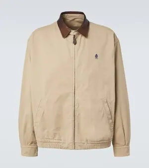 Prada Cotton Blouson Jacket With Leather Trim