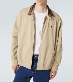 Prada Cotton Blouson Jacket With Leather Trim