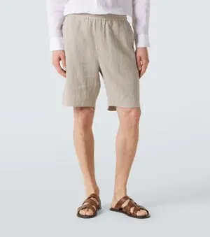 Sunspel Linen Shorts - Beige