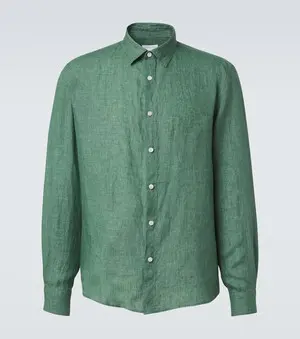 Sunspel Linen Shirt - Green