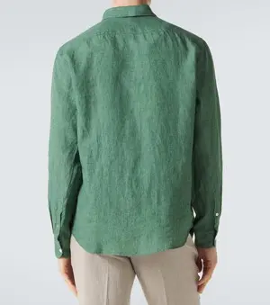 Sunspel Linen Shirt - Green