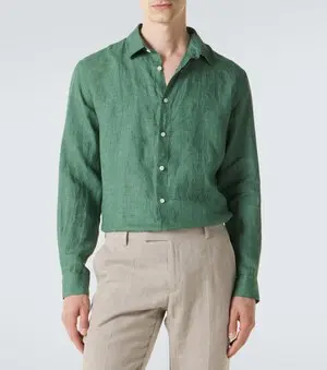 Sunspel Linen Shirt - Green