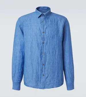 Sunspel Linen Shirt - Blue