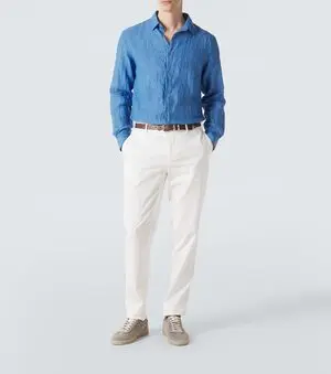 Sunspel Linen Shirt - Blue