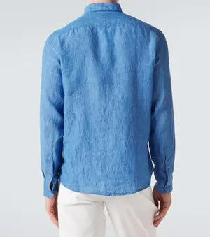 Sunspel Linen Shirt - Blue