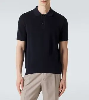 Sunspel Ribbed-knit Cotton Polo Shirt - Blue