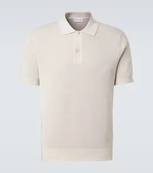 Sunspel Ribbed-knit Cotton Polo Shirt - Beige