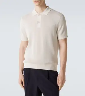 Sunspel Ribbed-knit Cotton Polo Shirt - Beige