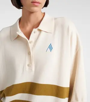 Attico Striped Oversized Cotton Polo Shirt