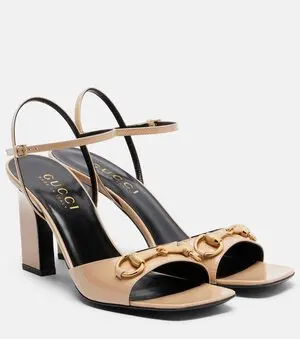 Gucci Signora Horsebit Leather Slingback Sandals - Pink
