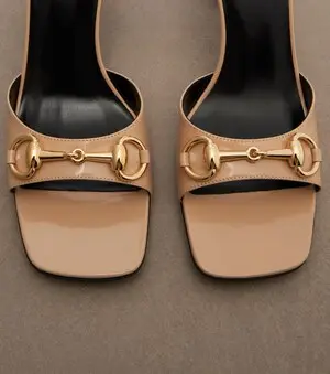 Gucci Signora Horsebit Leather Slingback Sandals - Pink
