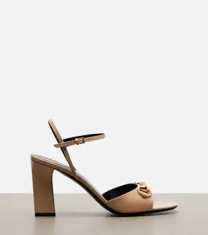 Gucci Signora Horsebit Leather Slingback Sandals - Pink