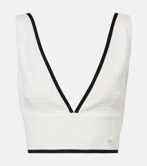 Valentino Garavani Cotton Tweed Cropped Top