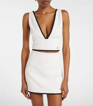 Valentino Garavani Cotton Tweed Cropped Top