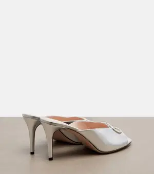 Valentino Garavani Vlogo Metallic Leather Mules