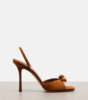 JIMMY CHOO Emani Embellished Suede Slingback Sandals