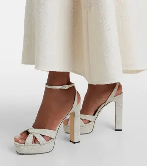 JIMMY CHOO Kove Woven Platform Sandals