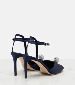 JIMMY CHOO Sacora Embellished Satin Sandals