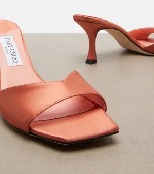JIMMY CHOO Skye Satin Mules - Pink