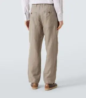 Brunello Cucinelli Linen Straight Leg Trousers
