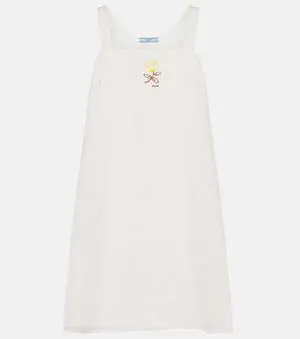 Prada Embroidered Linen Minidress