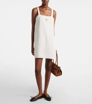 Prada Embroidered Linen Minidress