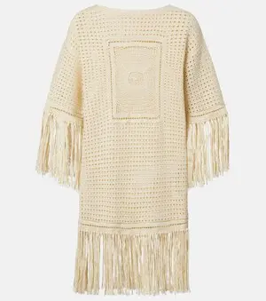 Zimmermann Indra Crochet Fringed Cotton Minidress