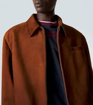 Miu Miu Suede Zip-up Jacket