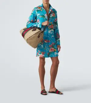 Gucci Printed Silk Twill Shorts